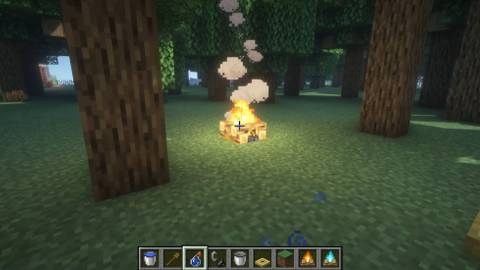 how to make minecraft campfire smoke go higher