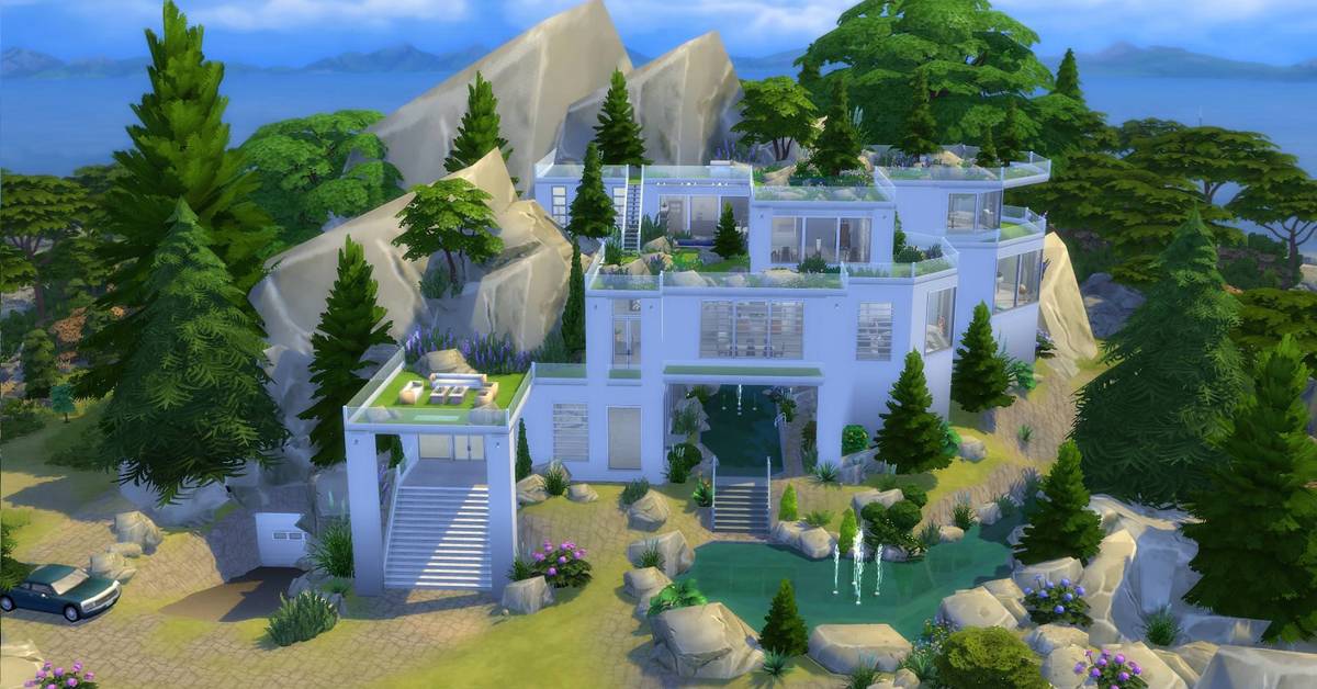 White Modern House Sims 4 Modern Basic The Sims 4 Catalog