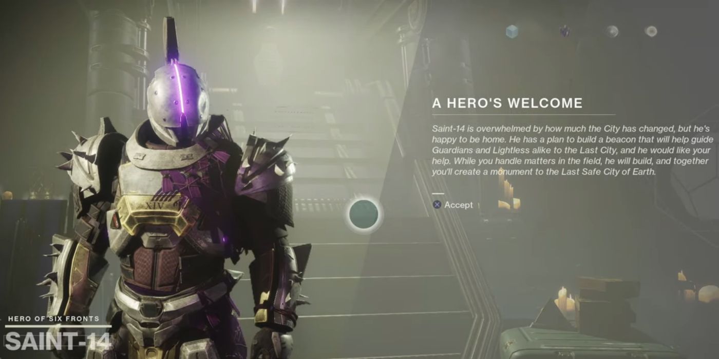 Saint-14 Has Appeared in Destiny 2's Tower With New Quests