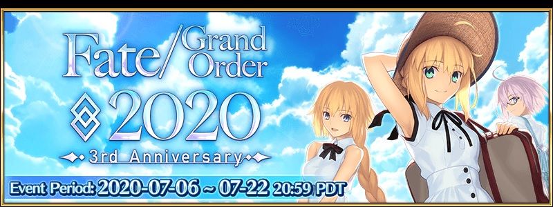 Fate/Grand Order: 3rd Anniversary Event and Rewards