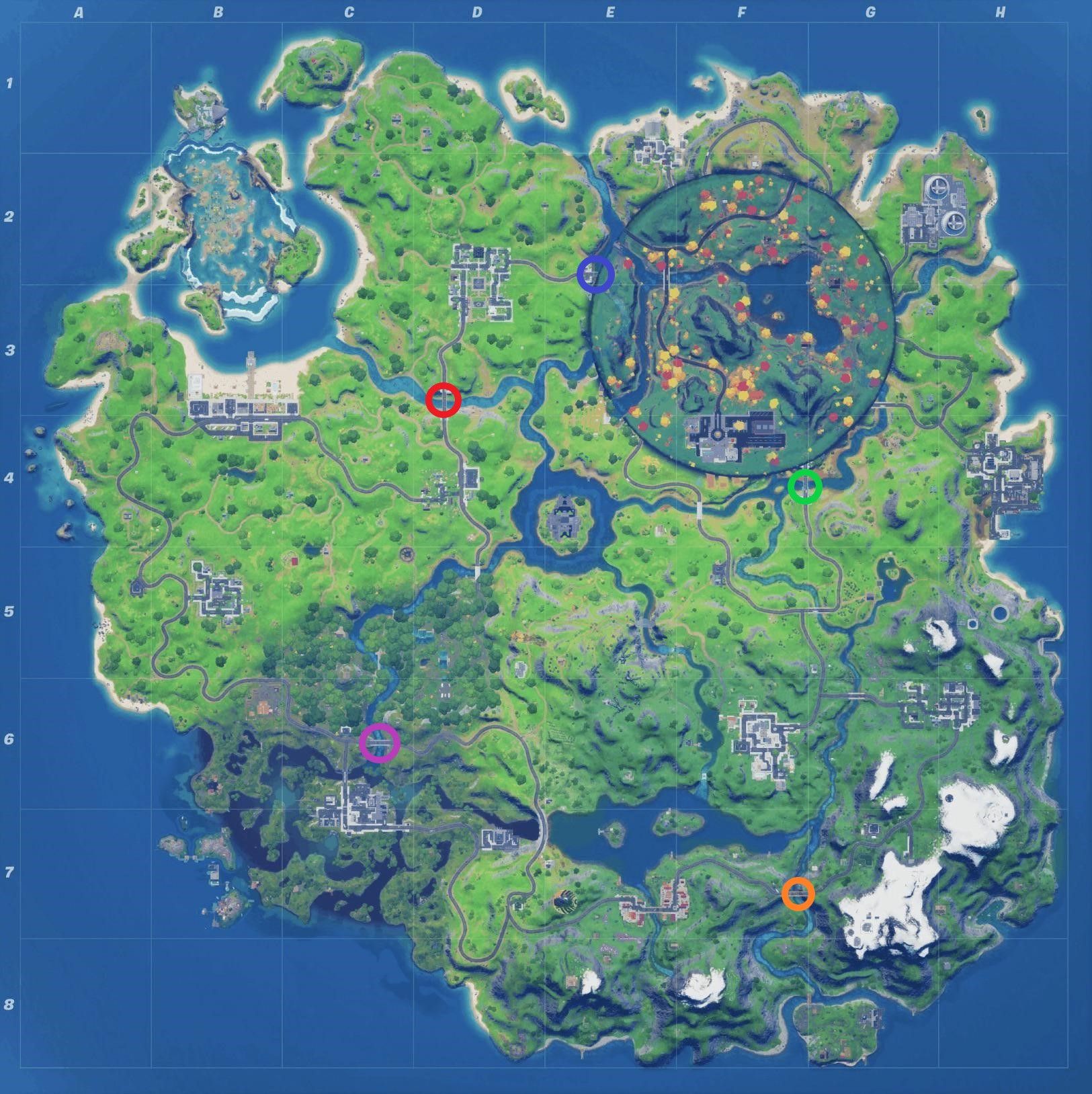 Fortnite: All Colored Bridge Locations
