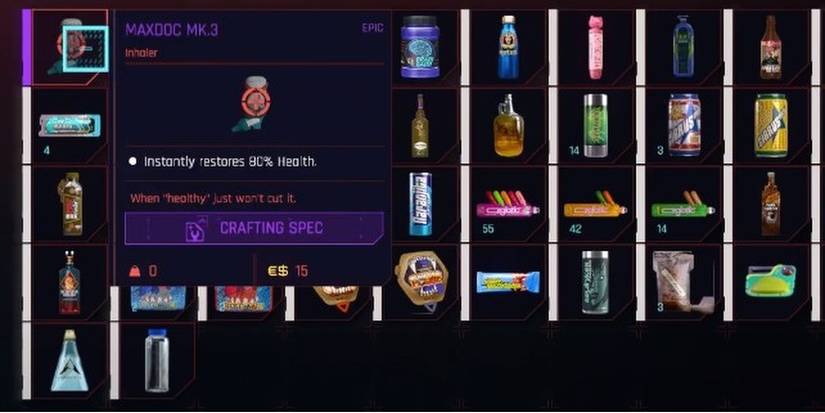 Cyberpunk 2077: 10 Consumables You Should Have On You At All Times