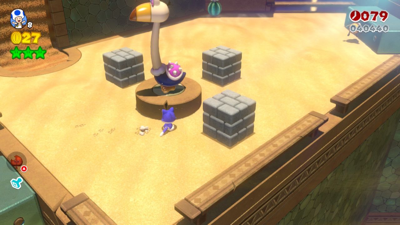 Super Mario 3D World: (2-1) Conkdor Canyon Green Stars & Stamp