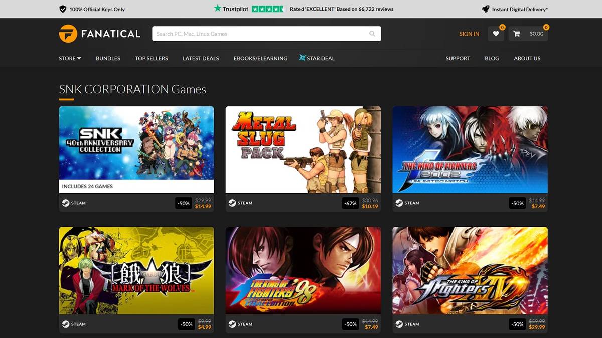 Fanatical is Running a Sale on SNK Games Right Now