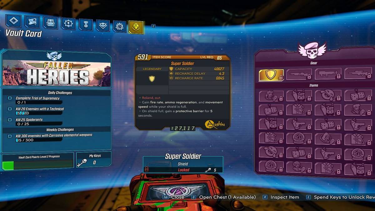 Borderlands 3 – All Fallen Heroes Vault Card Rewards