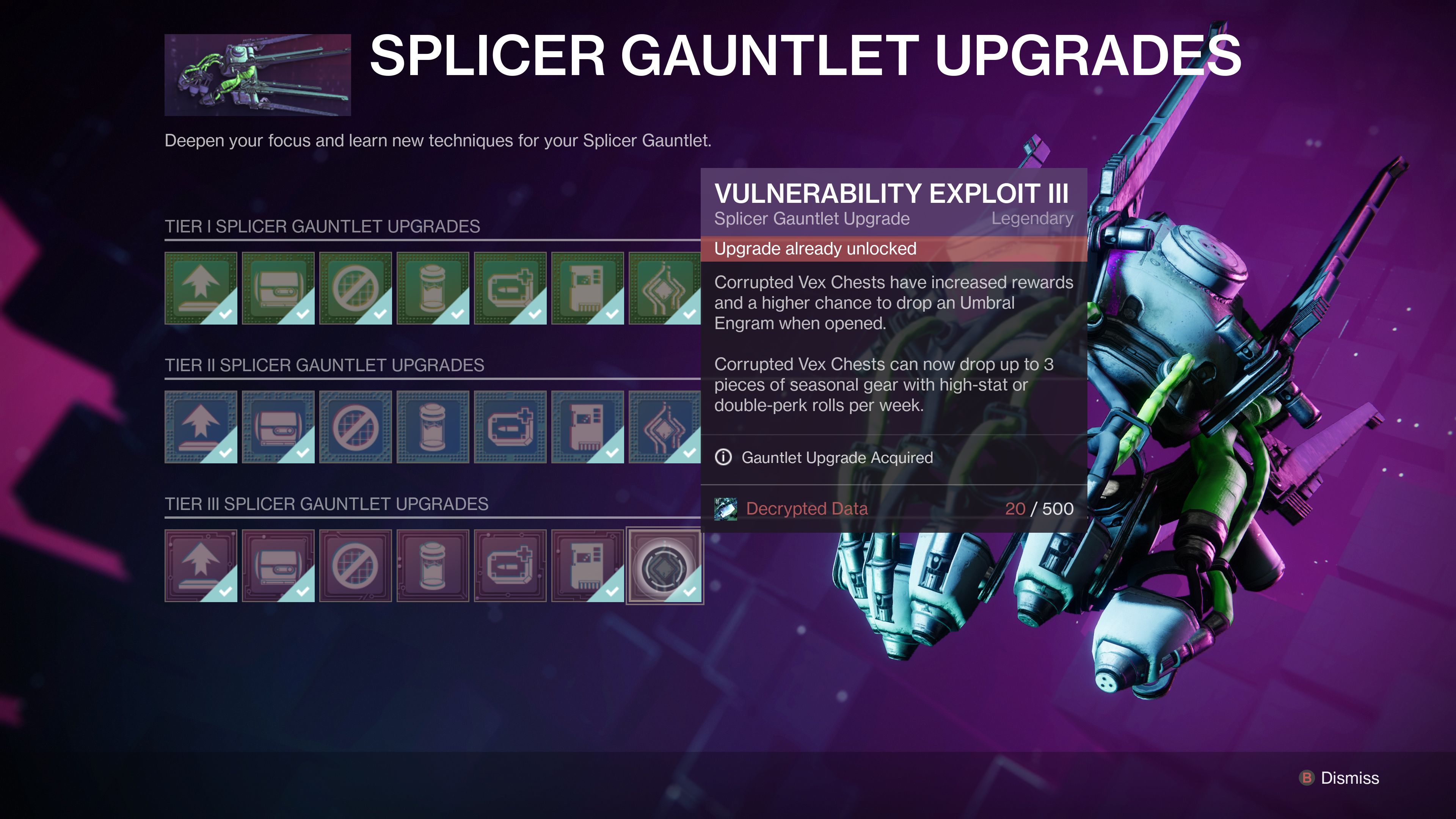 Destiny 2: Splicer Gauntlet Upgrades Explained