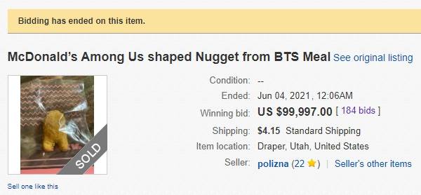 Among Us Chicken McNugget Sells for Outrageous Price
