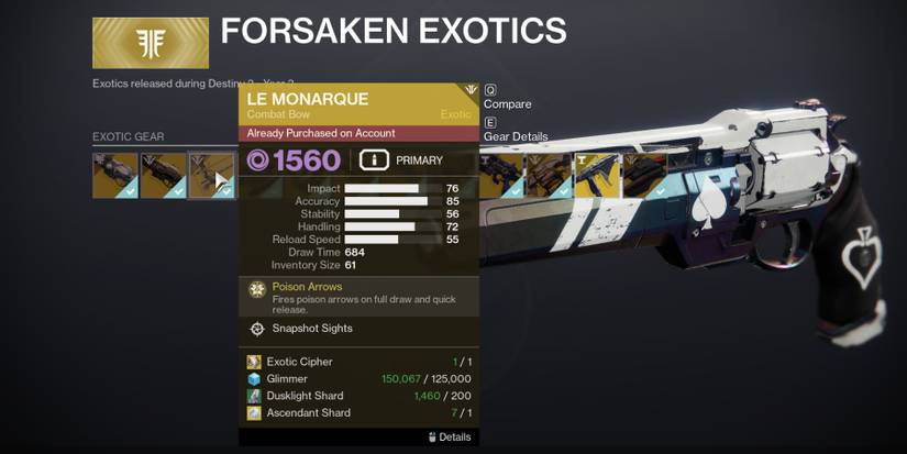 Destiny 2: How To Get The Le Monarque Catalyst (& What It Does)