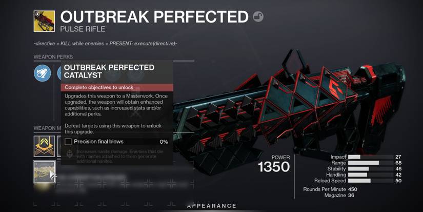 Destiny 2: How To Get The Outbreak Perfected Catalyst (& What It Does)