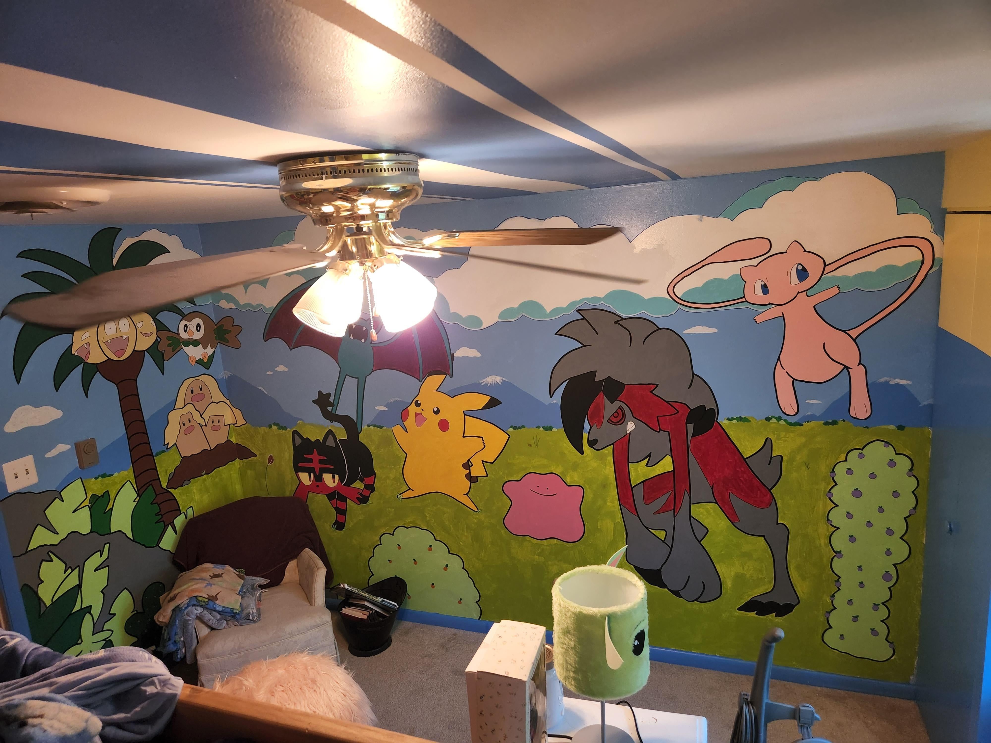 Fan Paints Impressive Pokemon Mural to Surprise Their Nephew