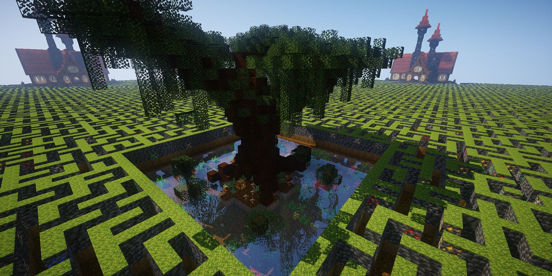 Minecraft Fan Creates Enormous Fantasy-Themed Maze