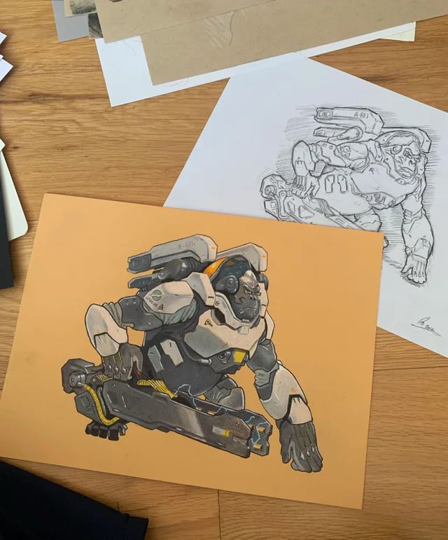 Overwatch Player Creates Impressive Drawings of Winston and Reaper