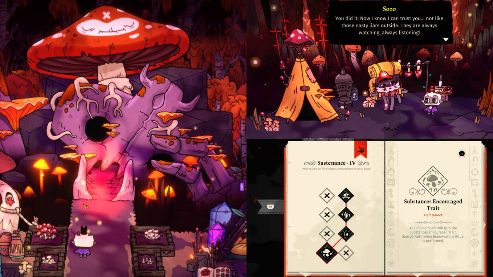 Cult of the Lamb: How To Complete Sozo's Side Quests In Spore Grotto