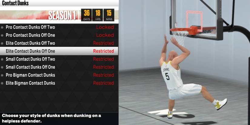 NBA 2K23: Contact Dunk Requirements
