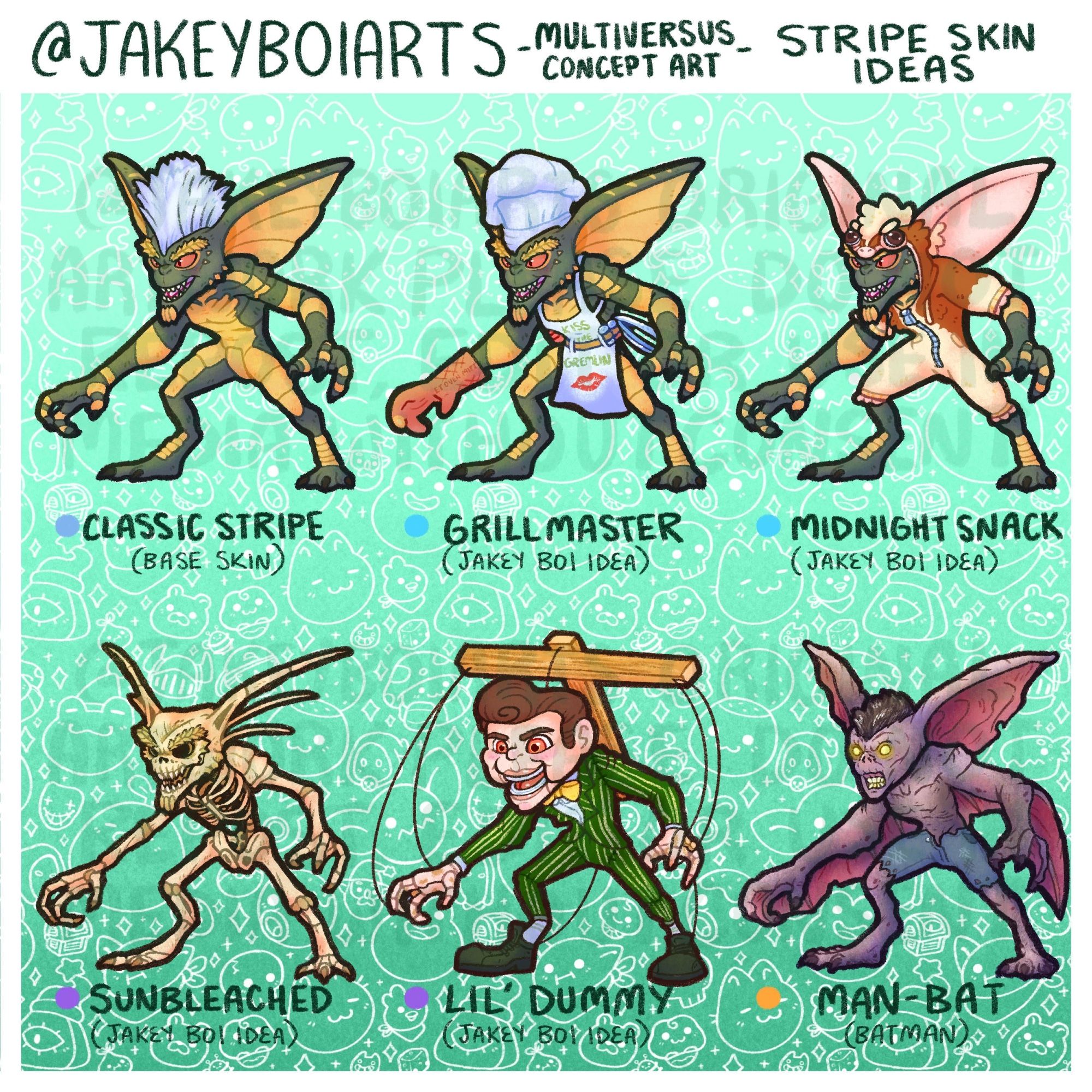 MultiVersus Fan Shares Fun Stripe Skin Concepts