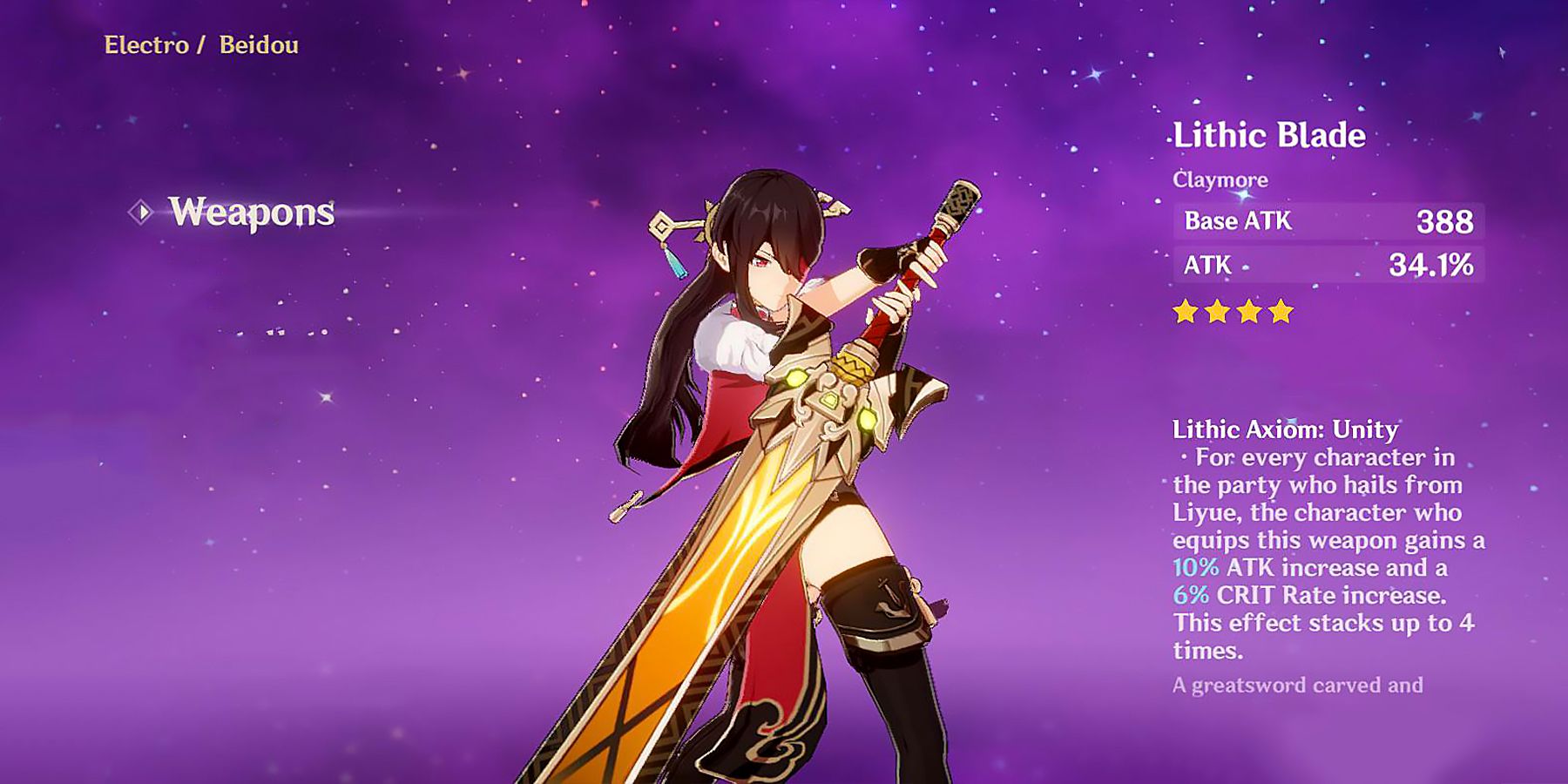 Genshin Impact: The Best Weapons For Beidou