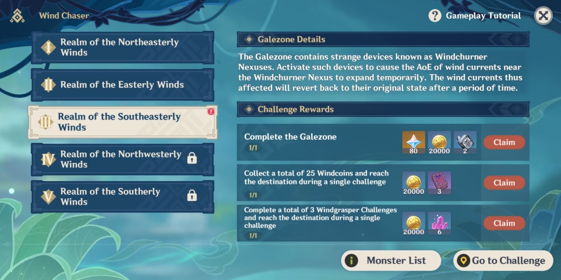Genshin Impact: Wind Chaser Domain Guide - Day 3