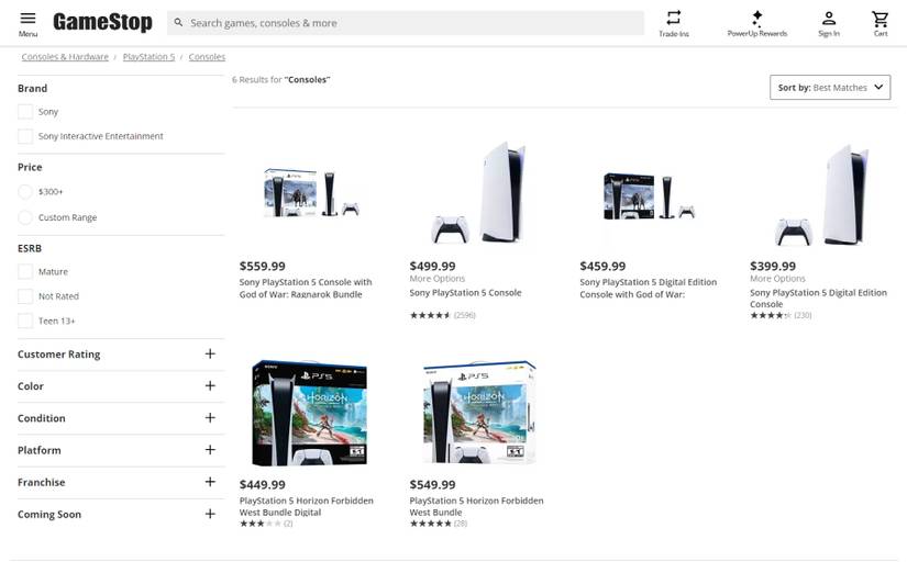 GameStop Restocking PS5s Online and In Stores