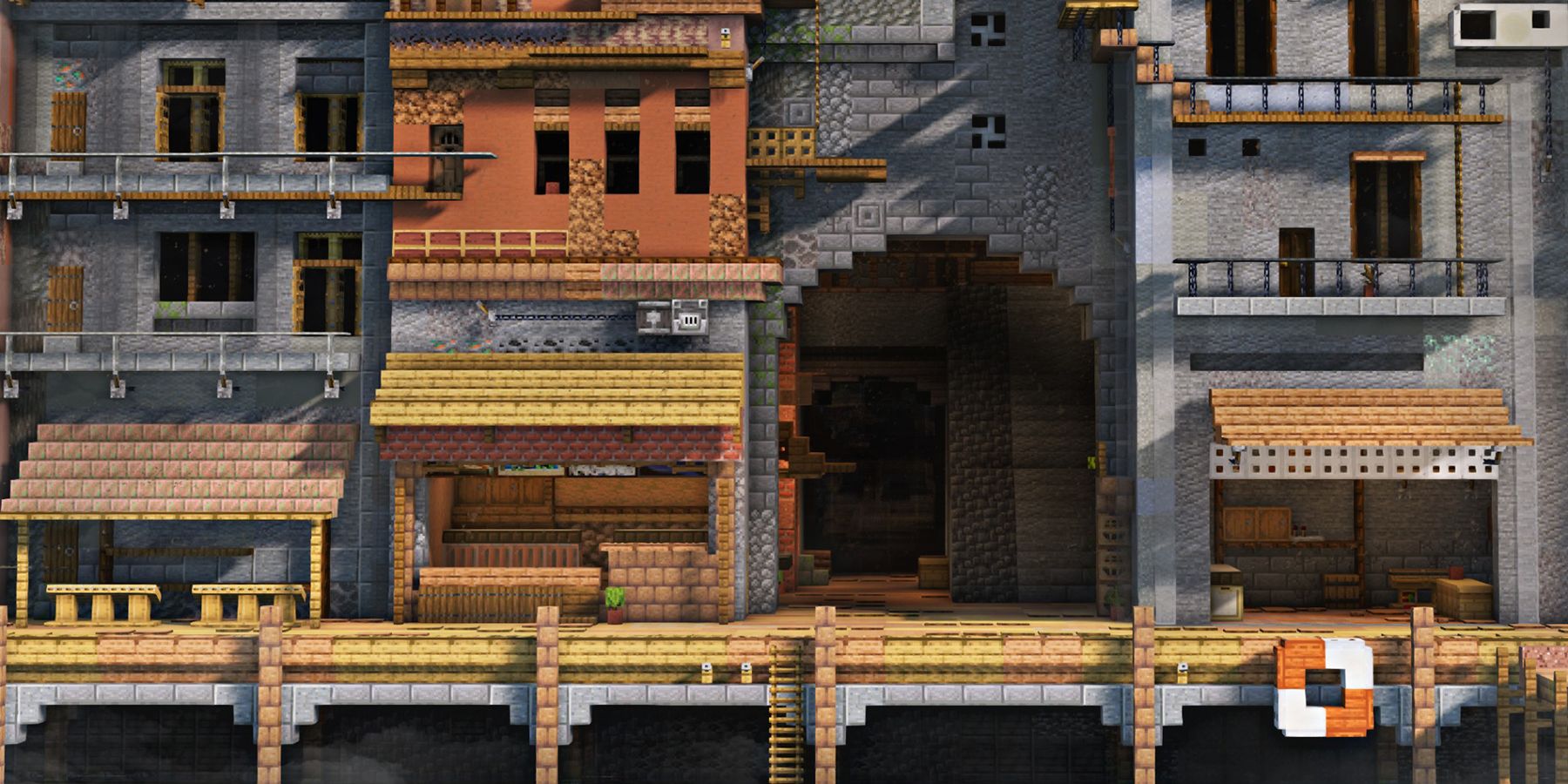 Minecraft Player Builds Impressive Docks Inspired by the Game Stray