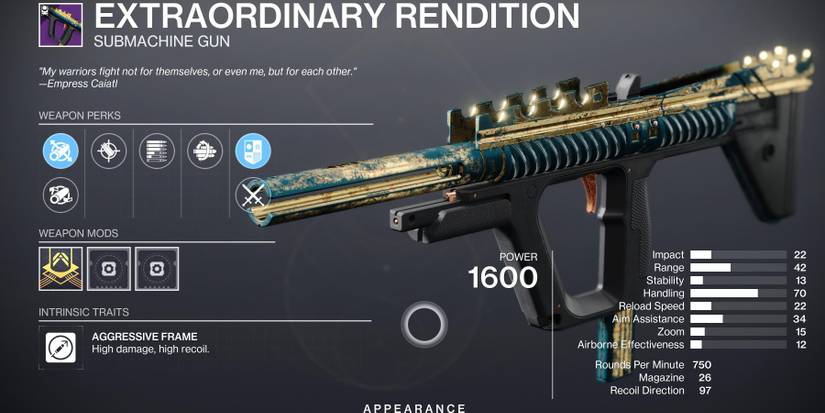 Destiny 2 Extraordinary Rendition SMG: How to Get It and Why It’s Worth ...