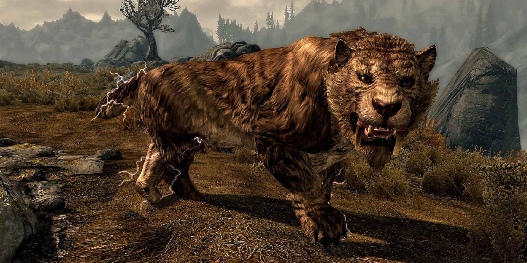 Skyrim Trick Sends Sabre Cats Flying When Using Two-Handed Weapons