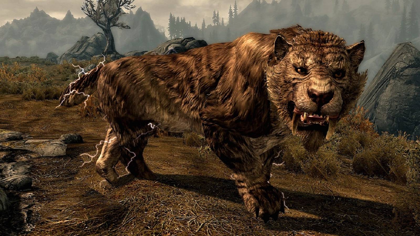 Skyrim Trick Sends Sabre Cats Flying When Using Two-Handed Weapons