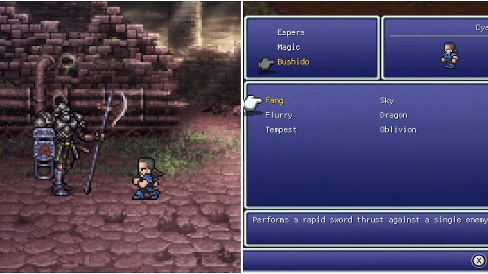 Cyan’s Best Bushido Moves In FF6 Pixel Remaster, Ranked