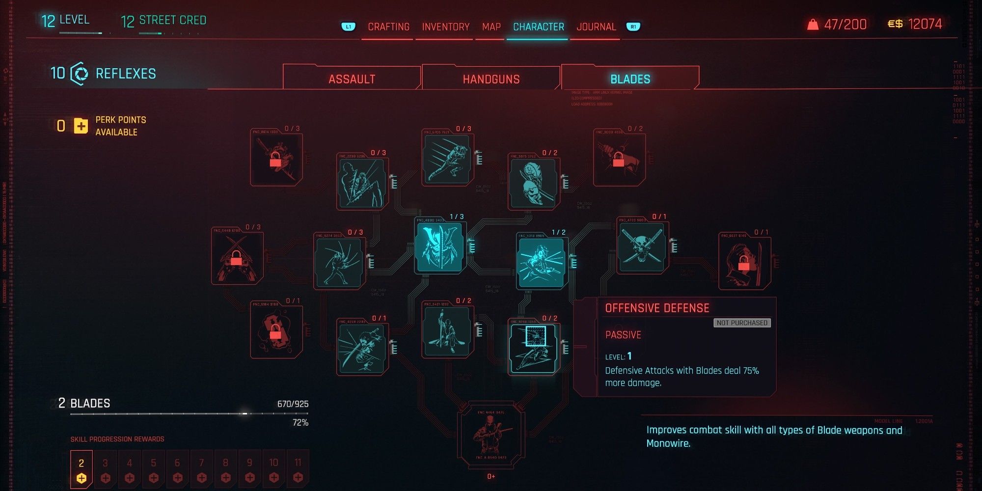 Cyberpunk 2077: Best Perks In The Blades Skill Tree