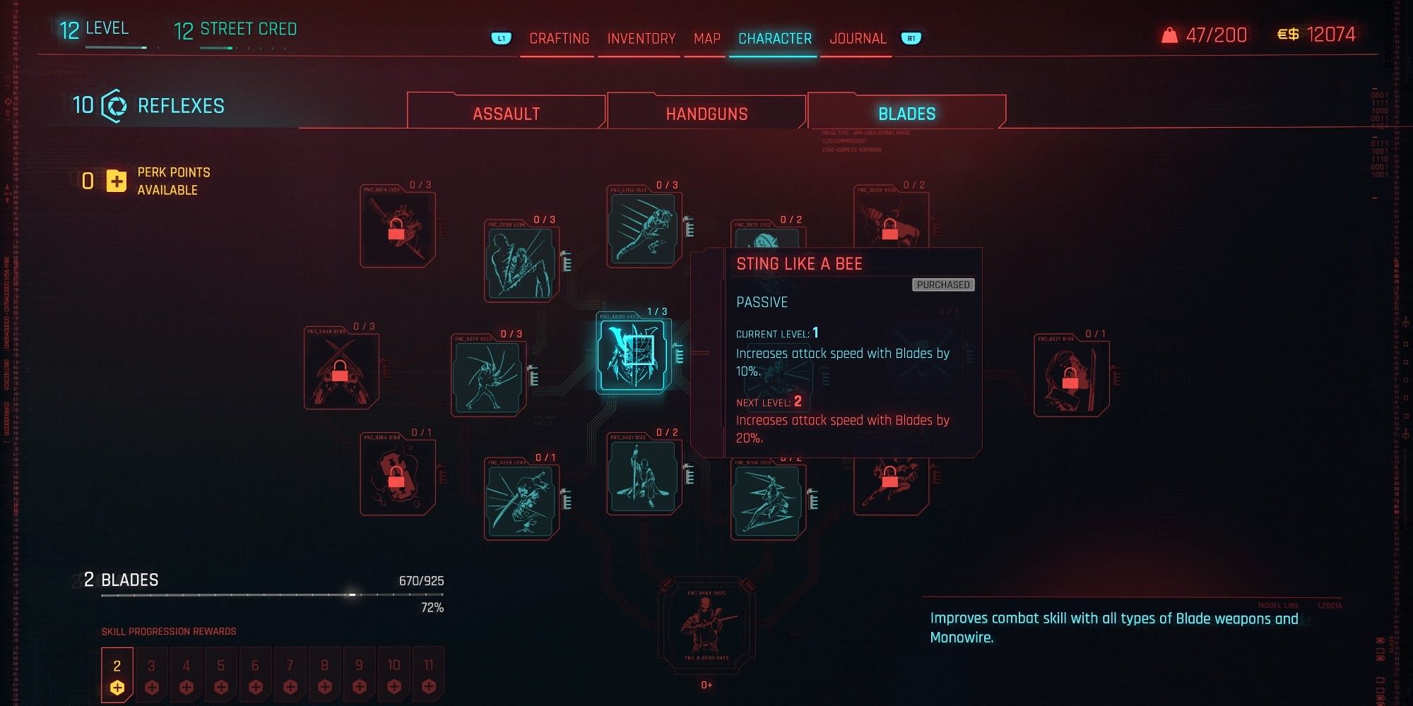 Cyberpunk 2077: Best Perks In The Blades Skill Tree