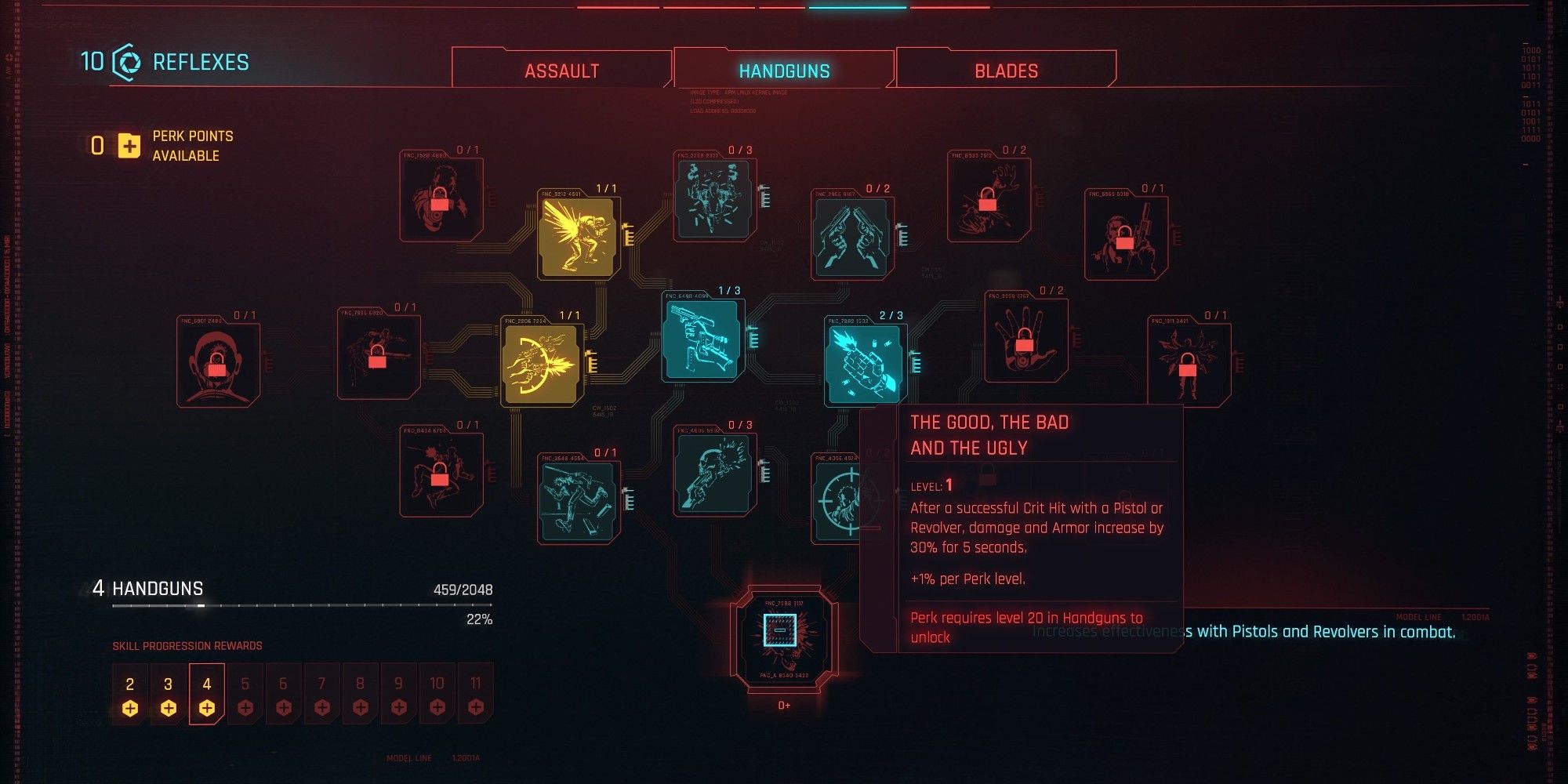 Cyberpunk 2077: Best Perks In The Handguns Skill Tree