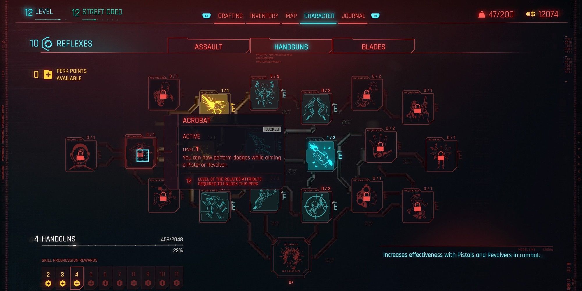 Cyberpunk 2077: Best Perks In The Handguns Skill Tree
