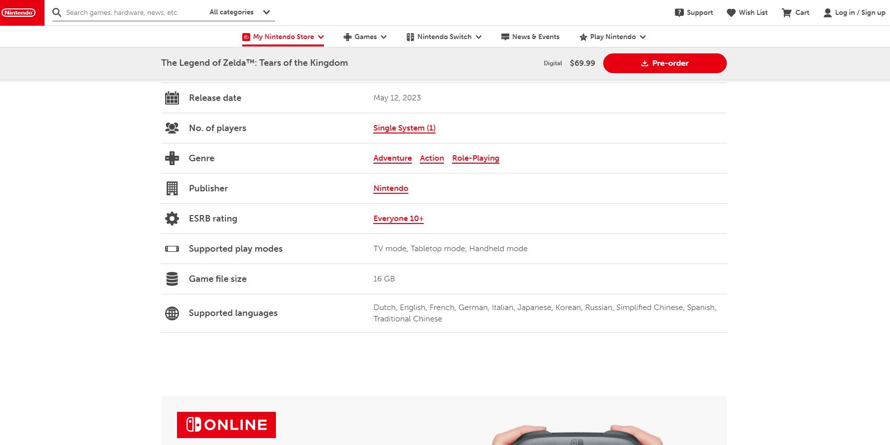 Zelda: Tears of the Kingdom’s File Size Has Seemingly Been Changed