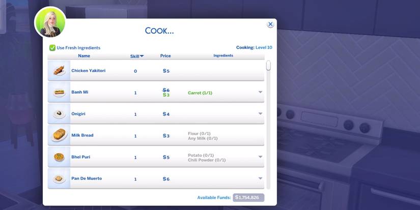 The Sims 4: Cooking Recipes Guide