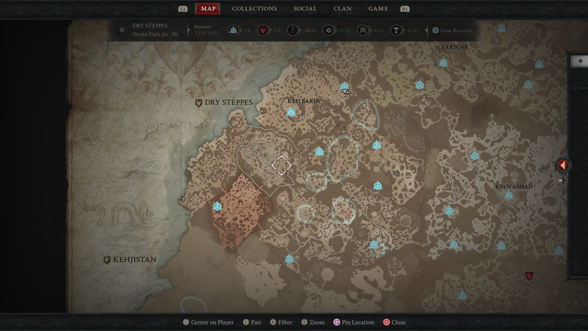 Diablo 4 - All Waypoint Locations in Dry Steppes