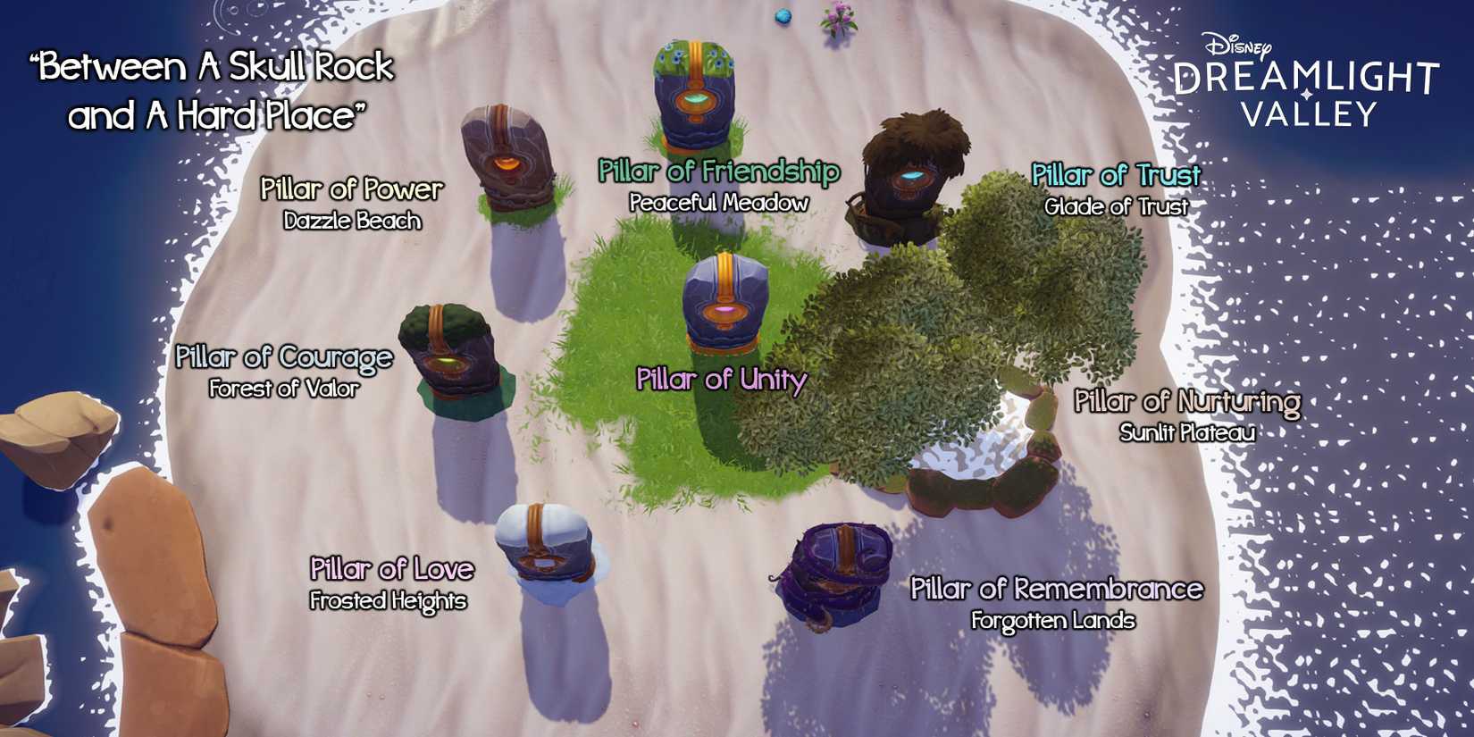 迪士尼梦光谷：骷髅岩与困境之间任务指南（所有支柱地点） - Recmg.com