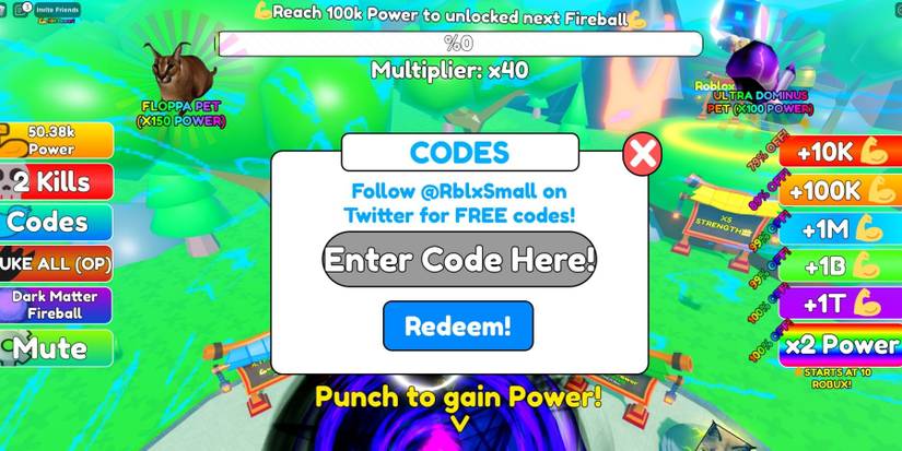 Roblox: Fireball Punching Simulator Codes