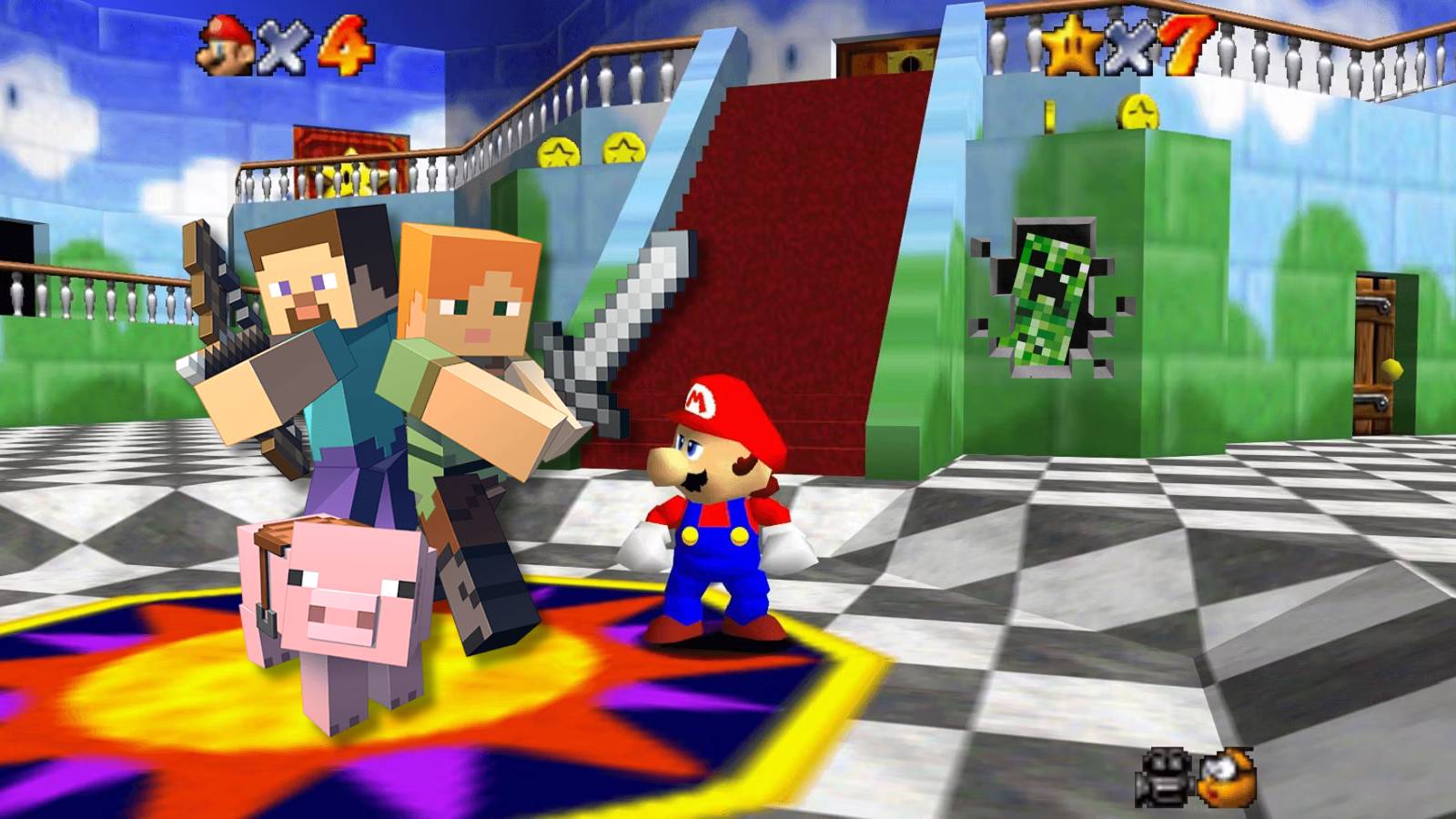 Minecraft Player Builds Super Mario 64's Castle in the Game