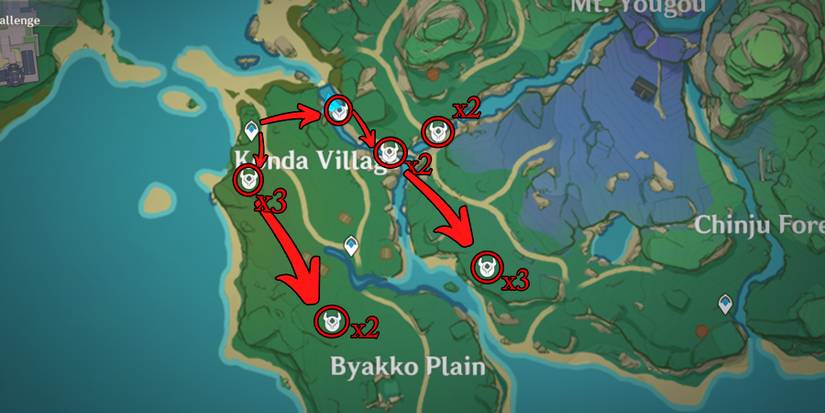 Genshin Impact Handguard Farming Routes: Nobushi and Kairagi Locations