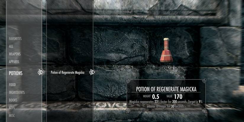 Skyrim: How To Make A Regenerate Magicka Potion