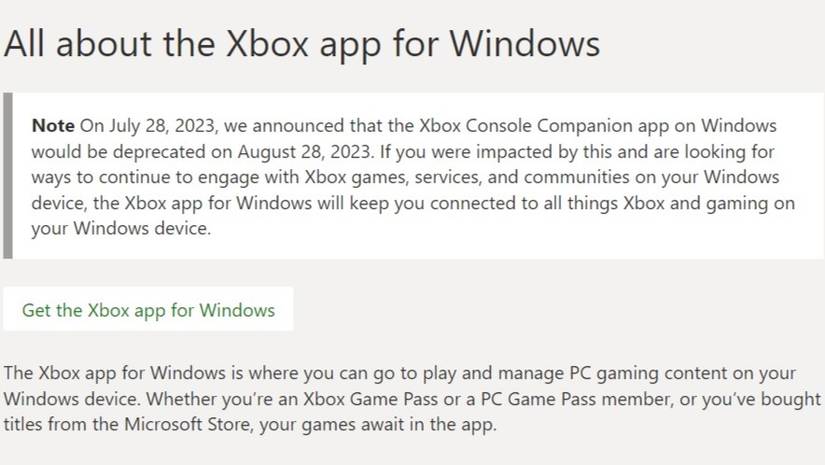 Xbox Ending Support for Console Companion App