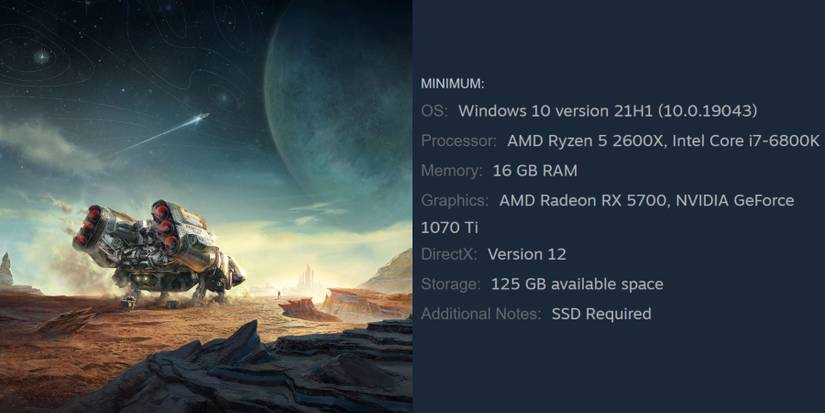 Starfield: Minimum and Recommended PC Requirements