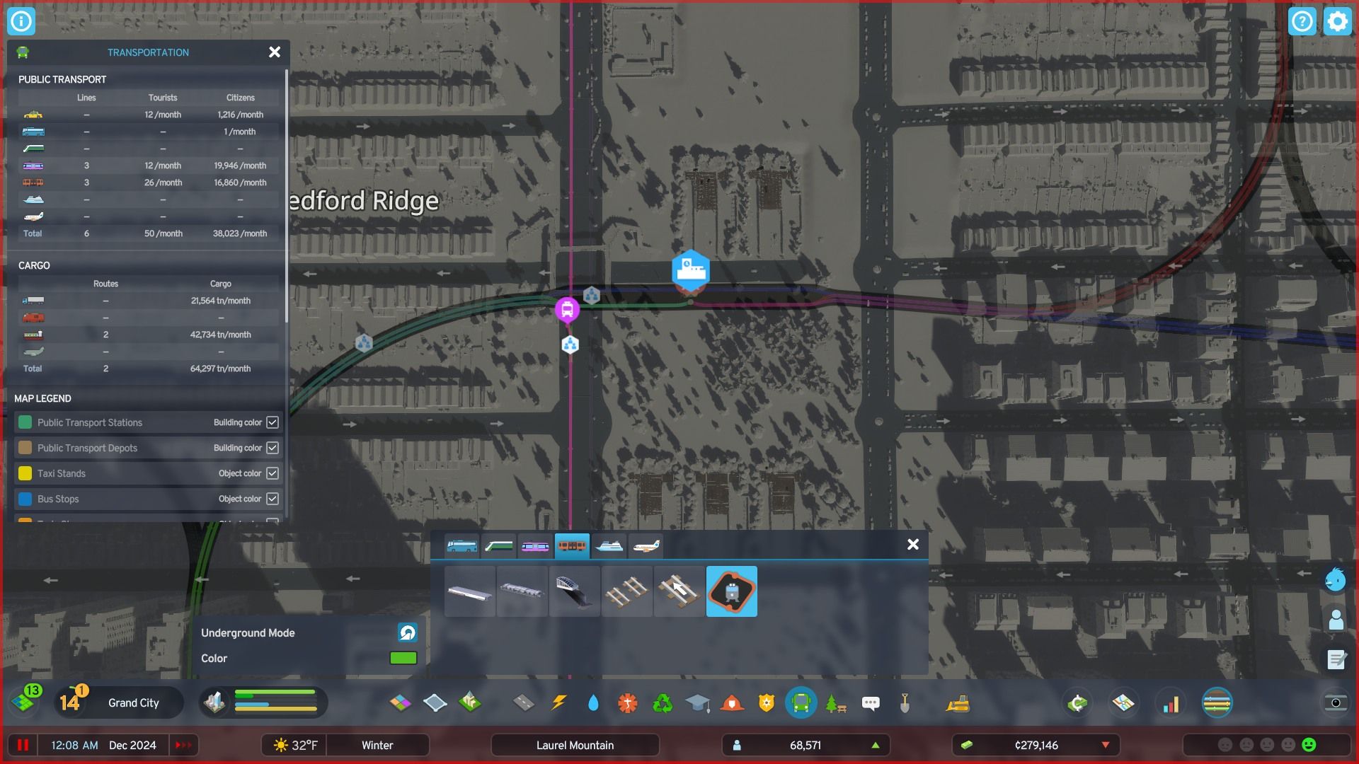 Building an Efficient Subway Network in Cities: Skylines