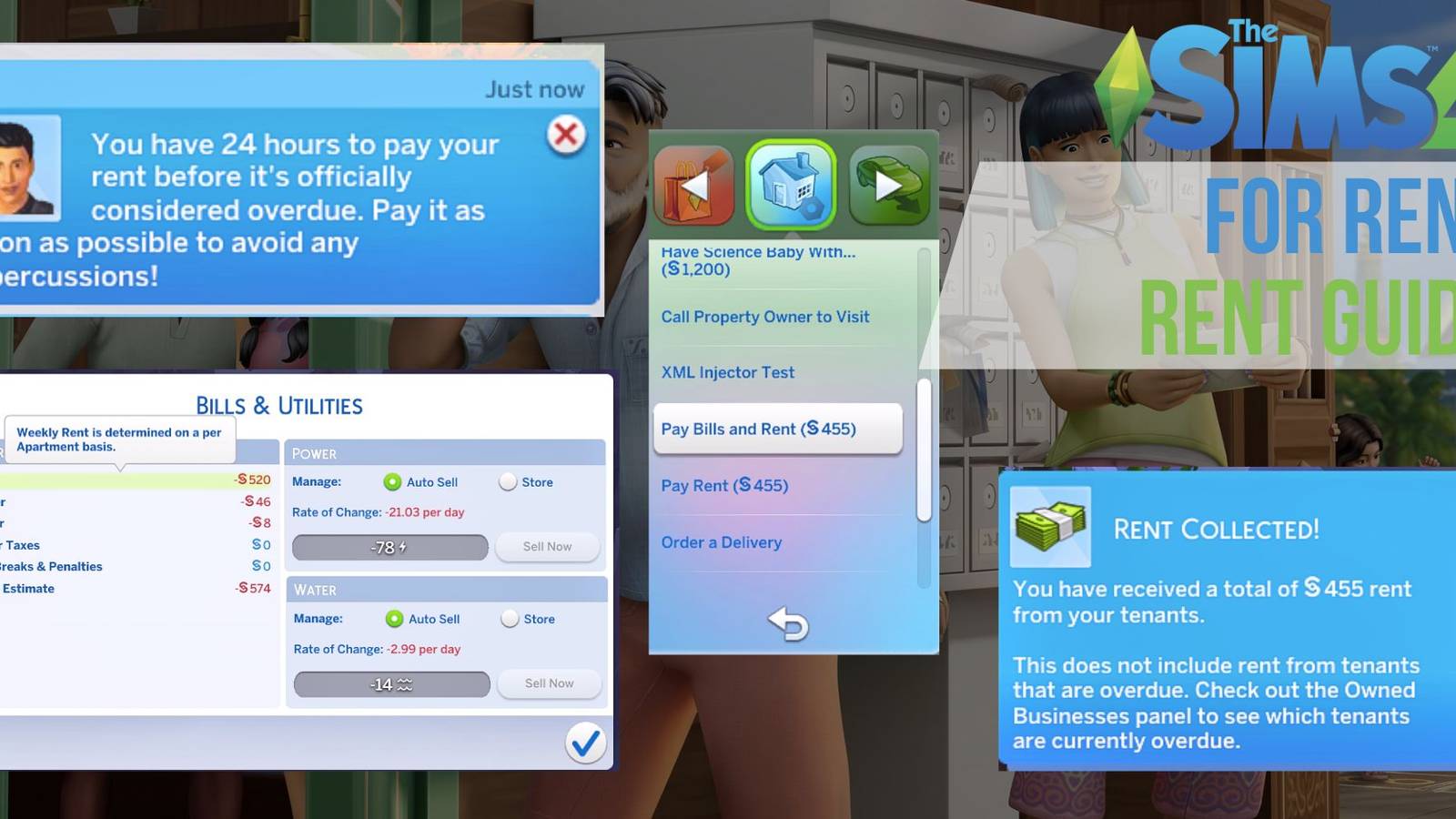 The Sims 4: For Rent - How to Collect Rent