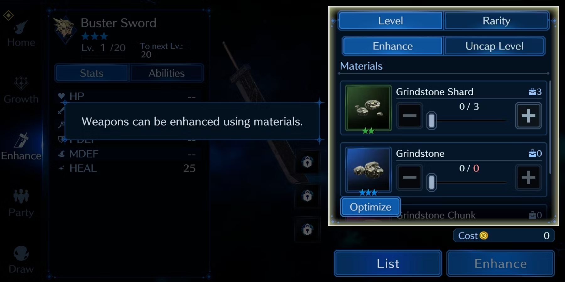 How to Enhance Weapons in Final Fantasy 7 Ever Crisis