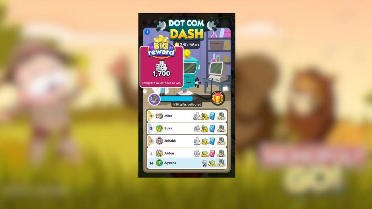 Monopoly GO: All Dot Com Dash Rewards and Milestones