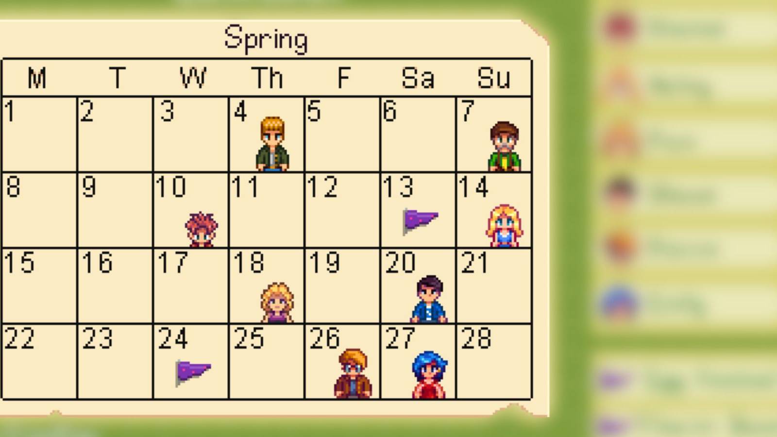 Stardew Valley: Birthday Calendar Guide