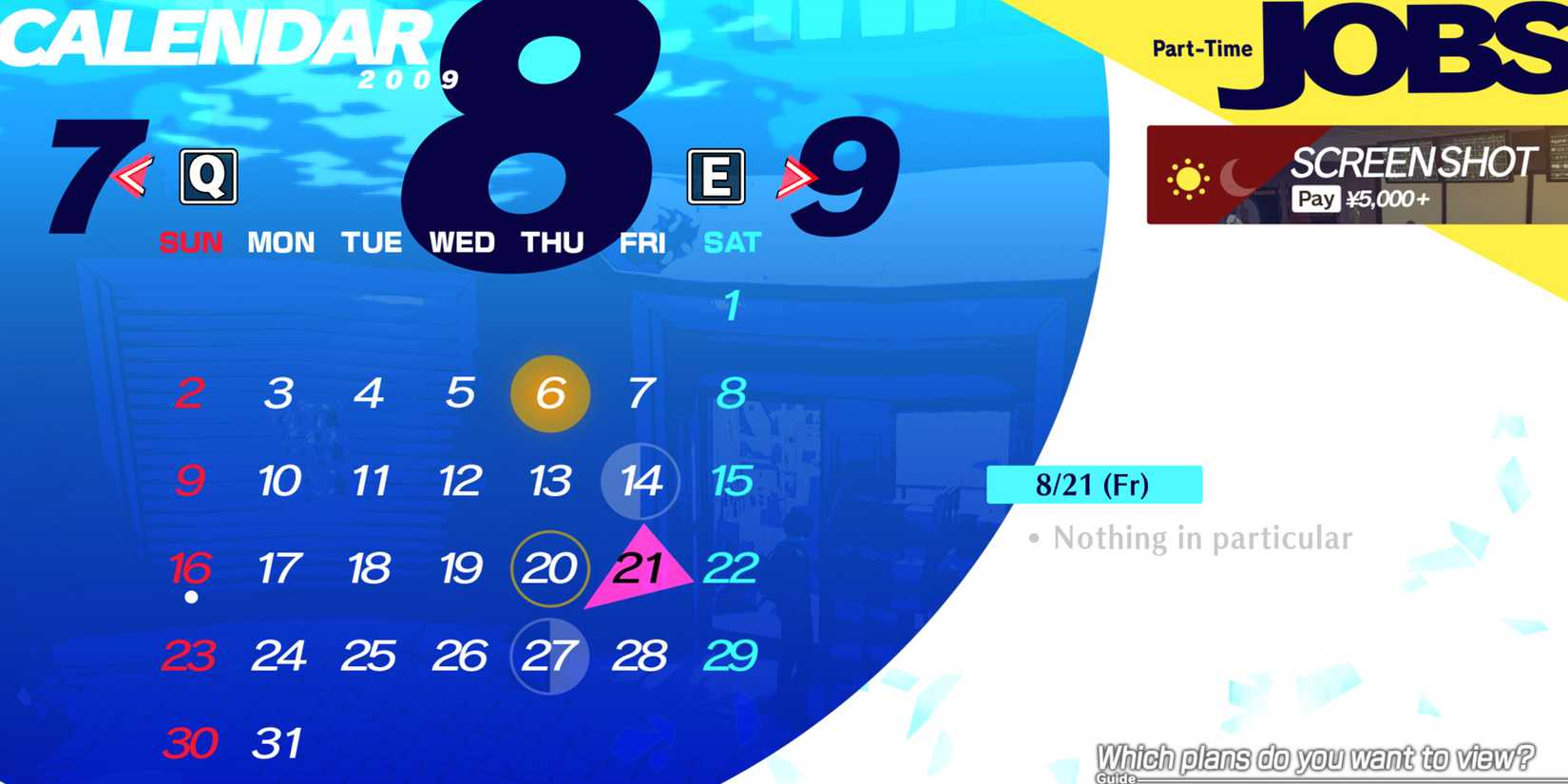 Persona 3 Reload Calendar Guide