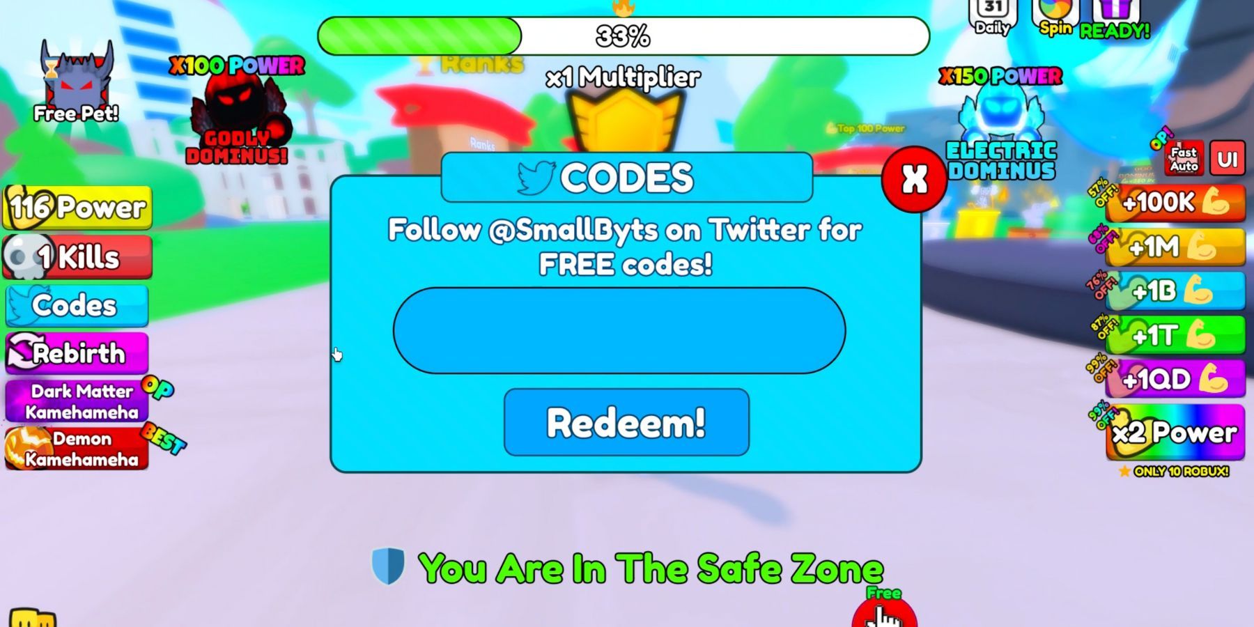 Roblox: Kamehameha Simulator Codes