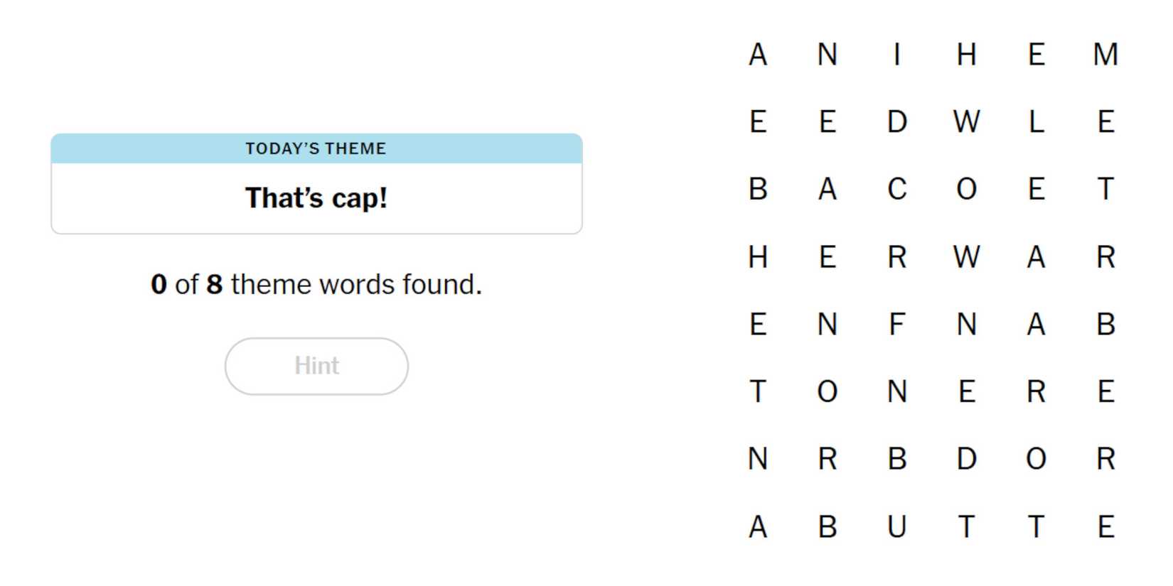 New York Times Strands Hints and Answers for April 25, 2024