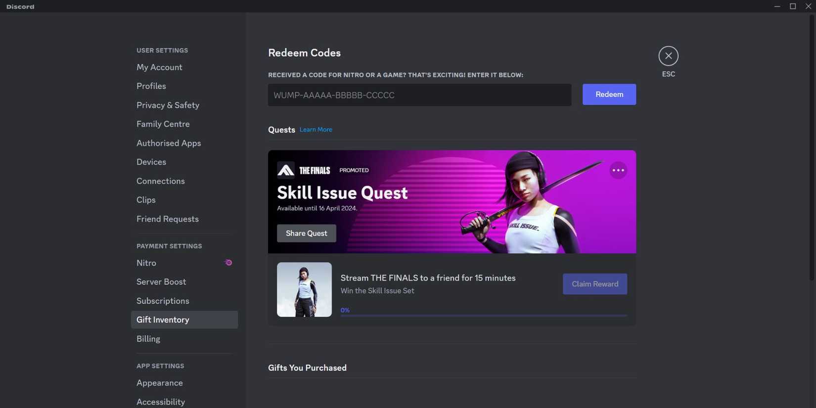 The Finals: How to Get Redeem Code for Skill Issue Skin Set